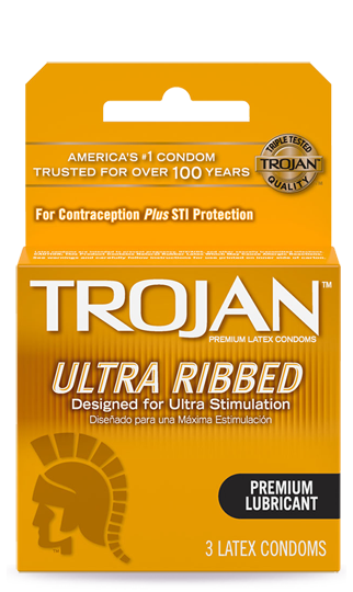 TROJAN Ultra Ribbed Lubricated Condoms - Always Attract