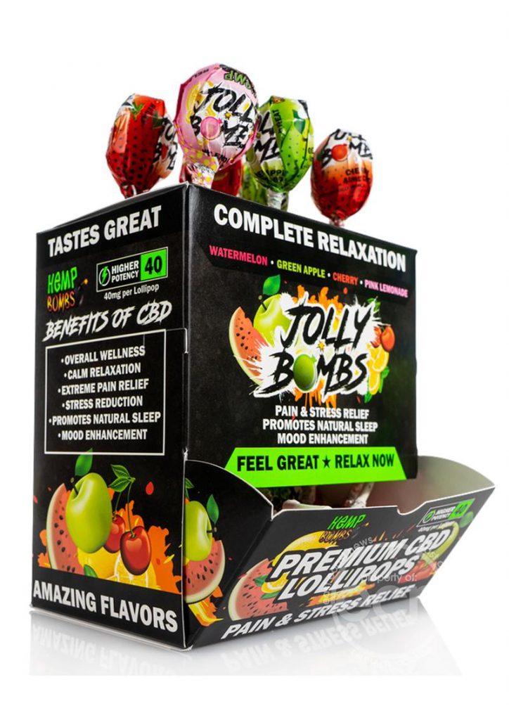 Hemp Bombs Jolly Bombs Premium CBD Lollipops Assorted Flavors 40mg ...